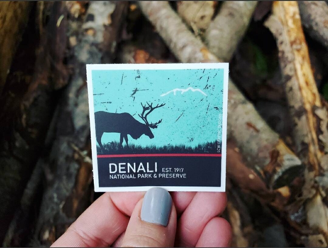 Denali Caribou Sticker- Vinyl Sticker : Denali, Alaska - Small Sticker ...