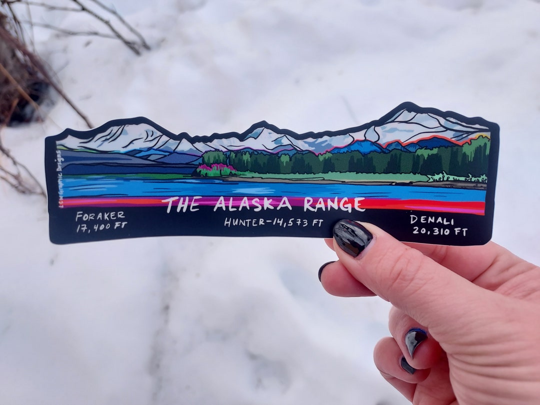 The Alaska Range-foraker Hunter Denali-mountains-vinyl Sticker-graphic ...