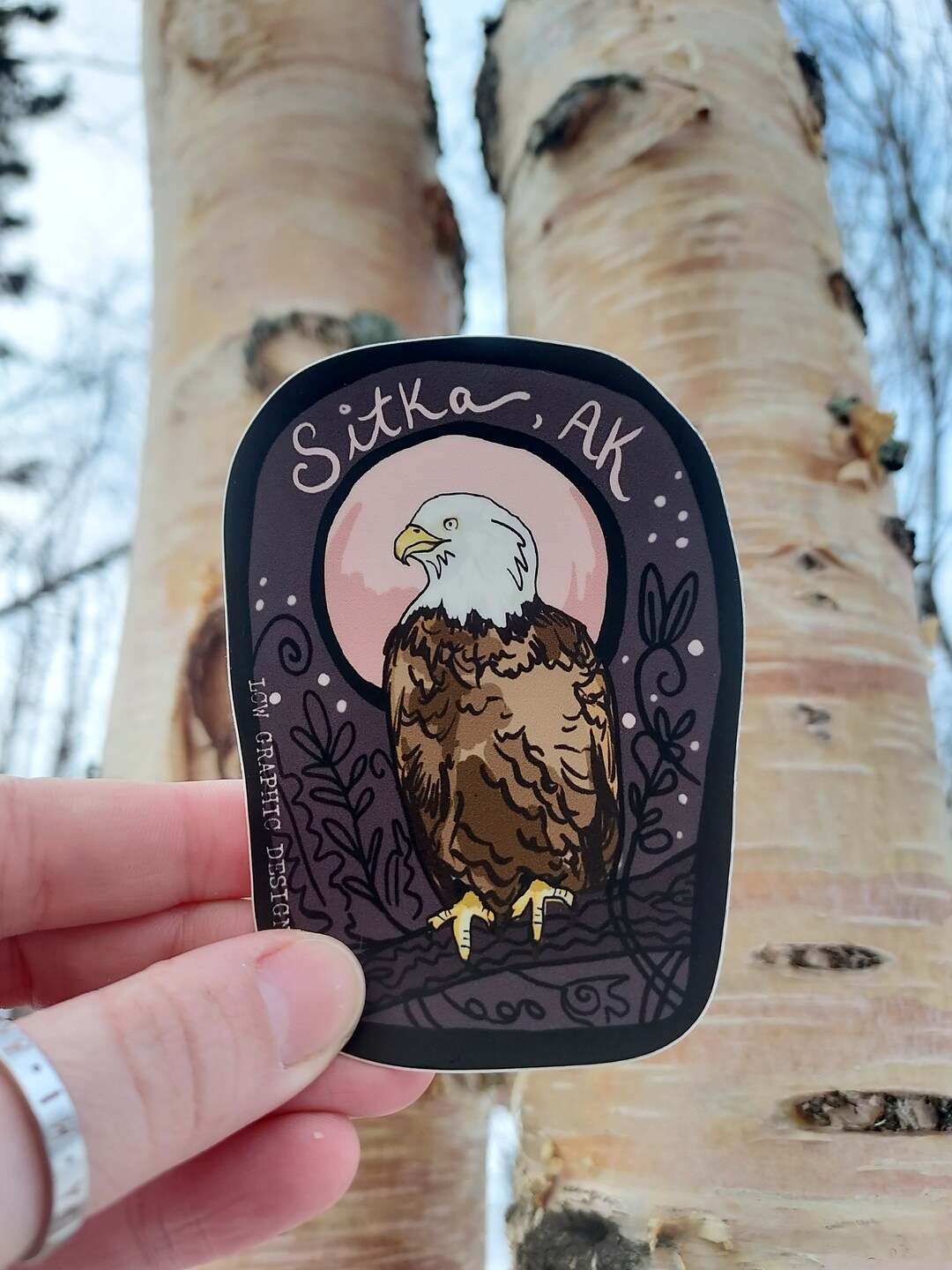 Graphic Bird Sticker - Sitka Bald Eagle - Graphic Vinyl Art Sticker - Etsy