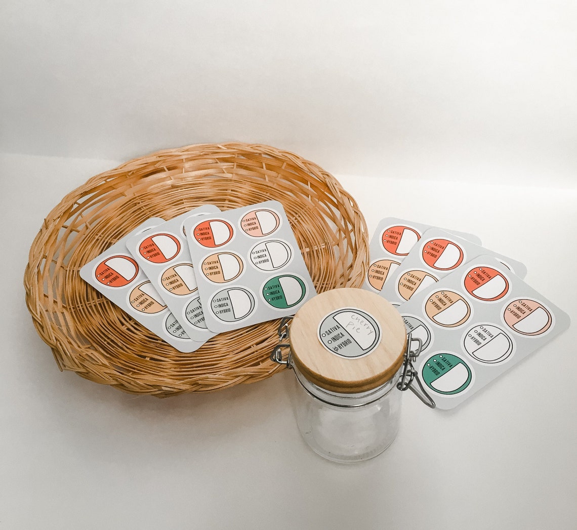 Cannabis Jar Labels Kiss Cut Sticker Sheet - Etsy