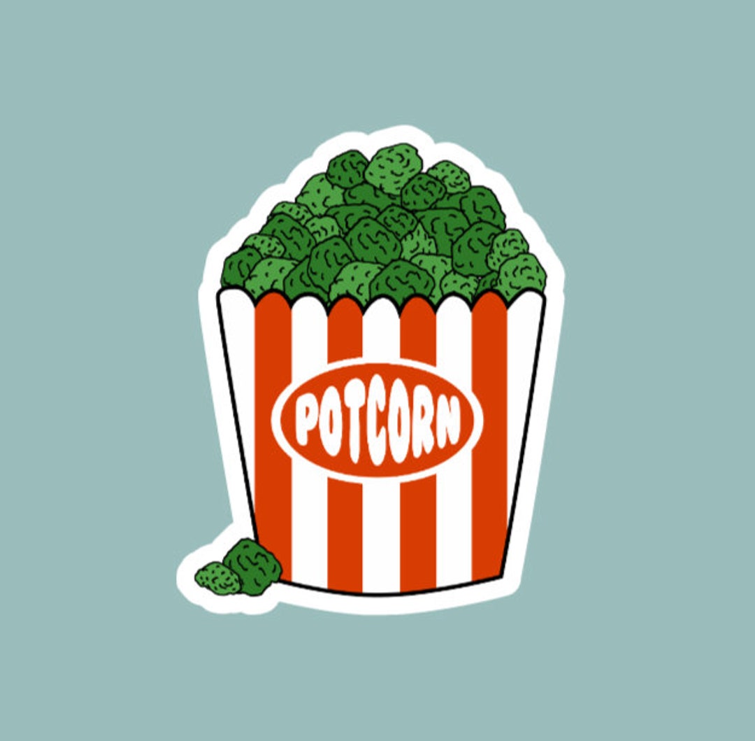 Popcorn Weed Sticker Water Proof Potcorn Sticker - Etsy