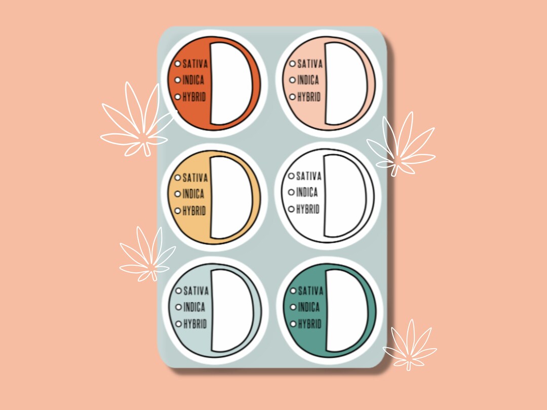 Cannabis Jar Labels Kiss Cut Sticker Sheet - Etsy