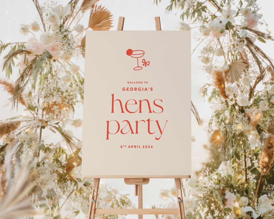 Simple Welcome Sign Printable: Bridal Shower, Hens Party, Bachelorette ...