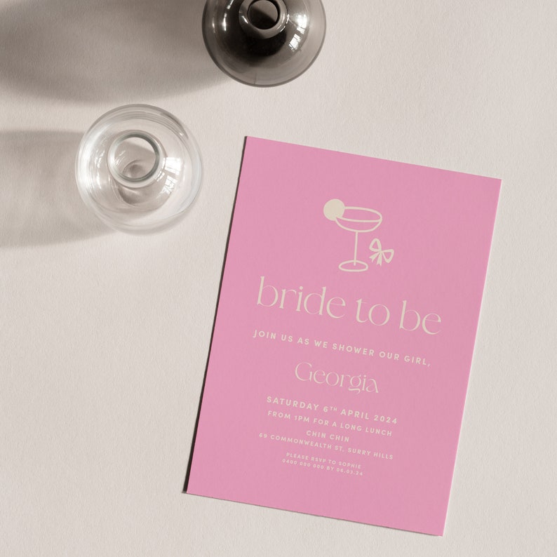 Pink Bridal Shower Invite, Hens Party Invitation, Hens Party, Event ...