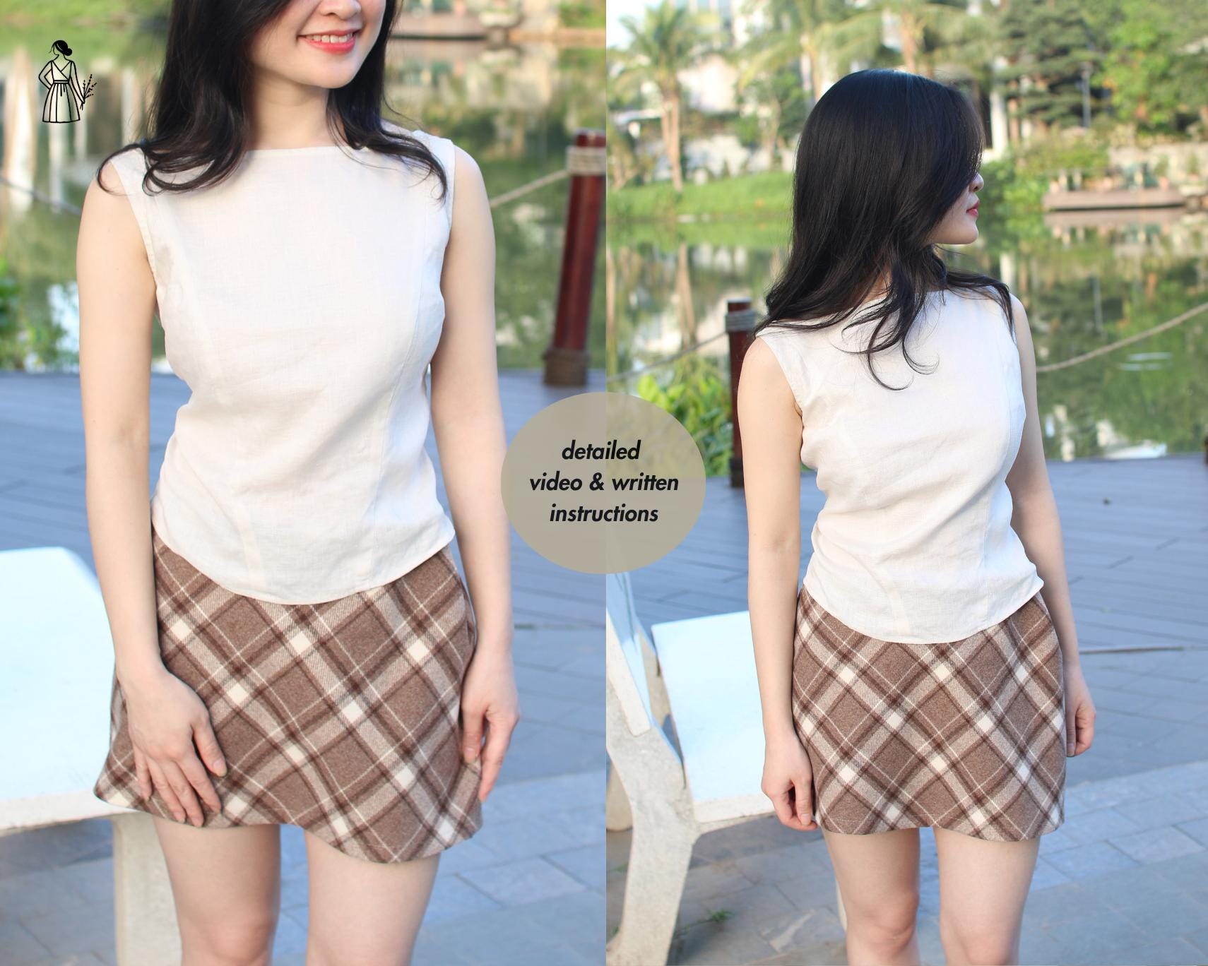 ALICIA | Sewing Pattern Bundle - Boat Neck Dress & Top: US 2-26 (PDF ...