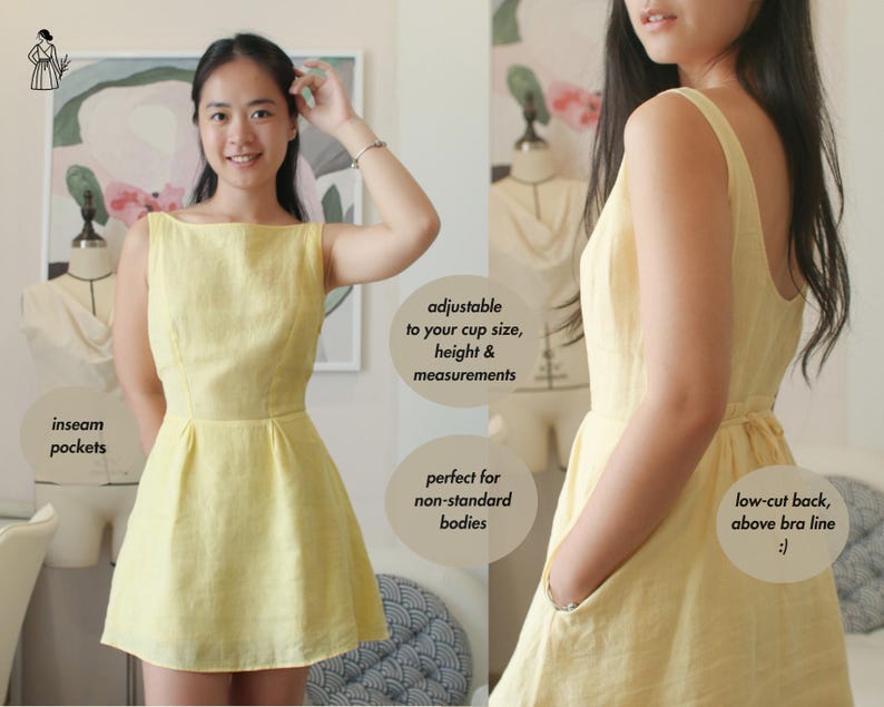 ALICIA | Sewing Pattern Bundle - Boat Neck Dress & Top: US 2-26 (PDF ...