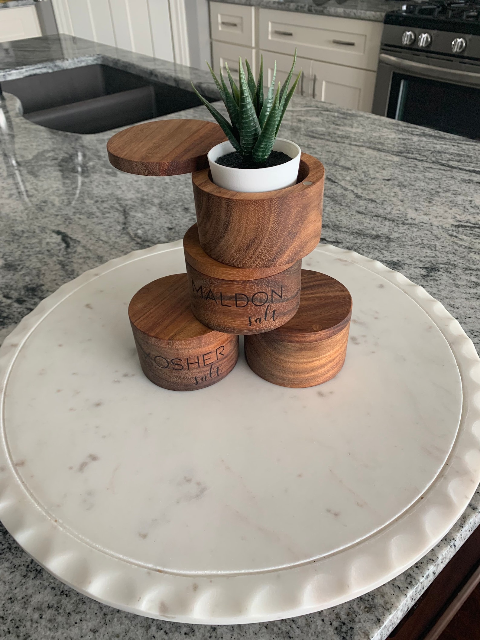 Acacia Wood Salt Cellar Personalized Salt Cellar Custom Salt - Etsy