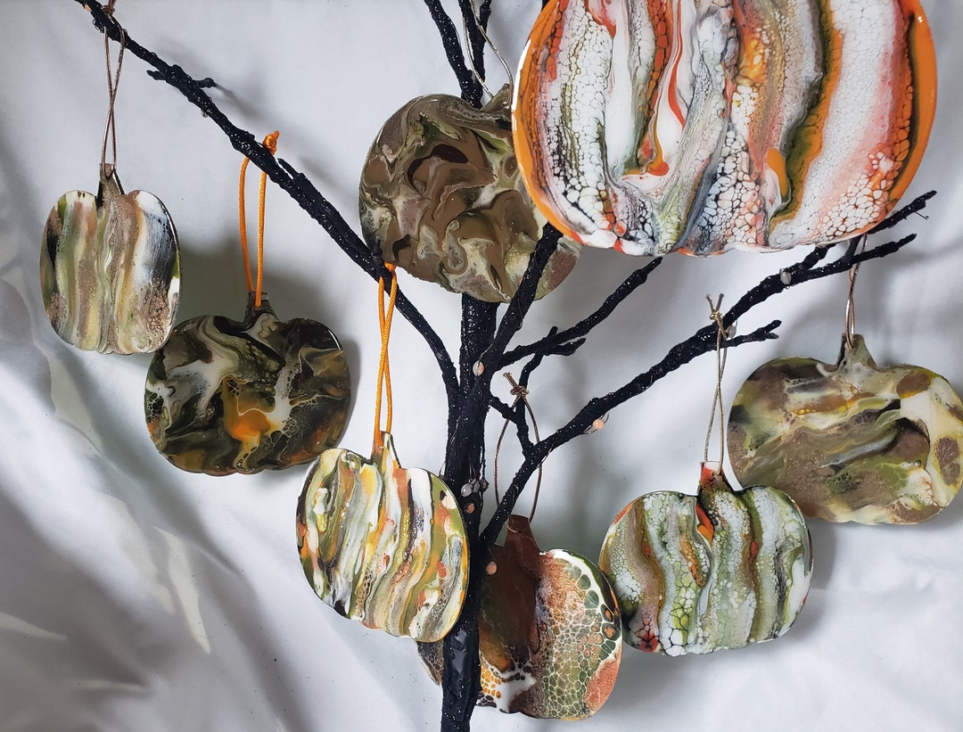 Halloween Fluid Art Painted Ornaments - Etsy