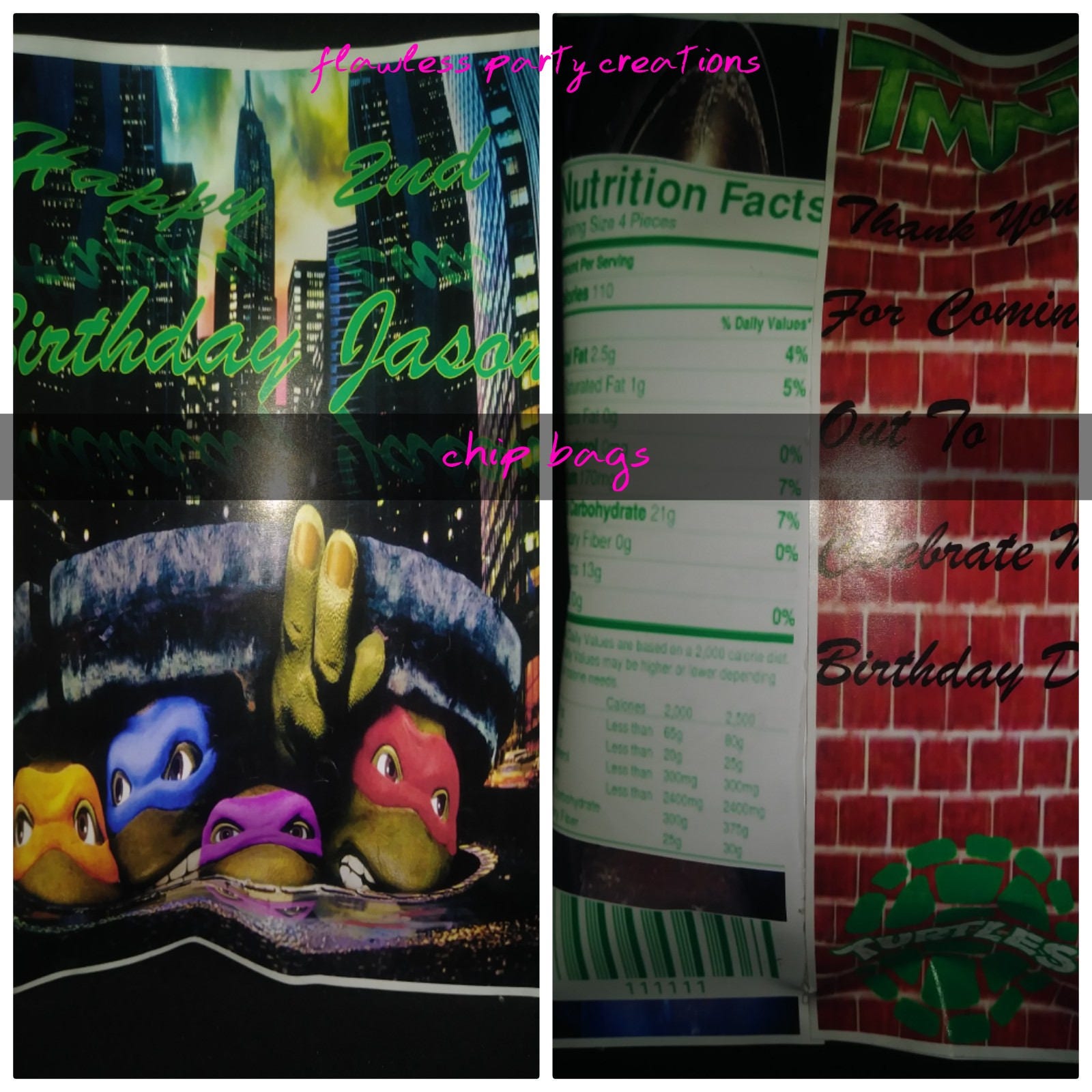 Ninja Turtles Chip Bags - Etsy