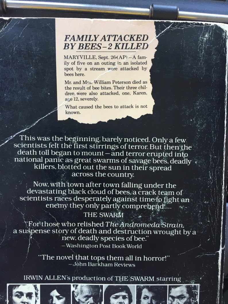 Vintage 1978 Paperback the Swarm Arthur Herzog Movie Tie-in | Etsy