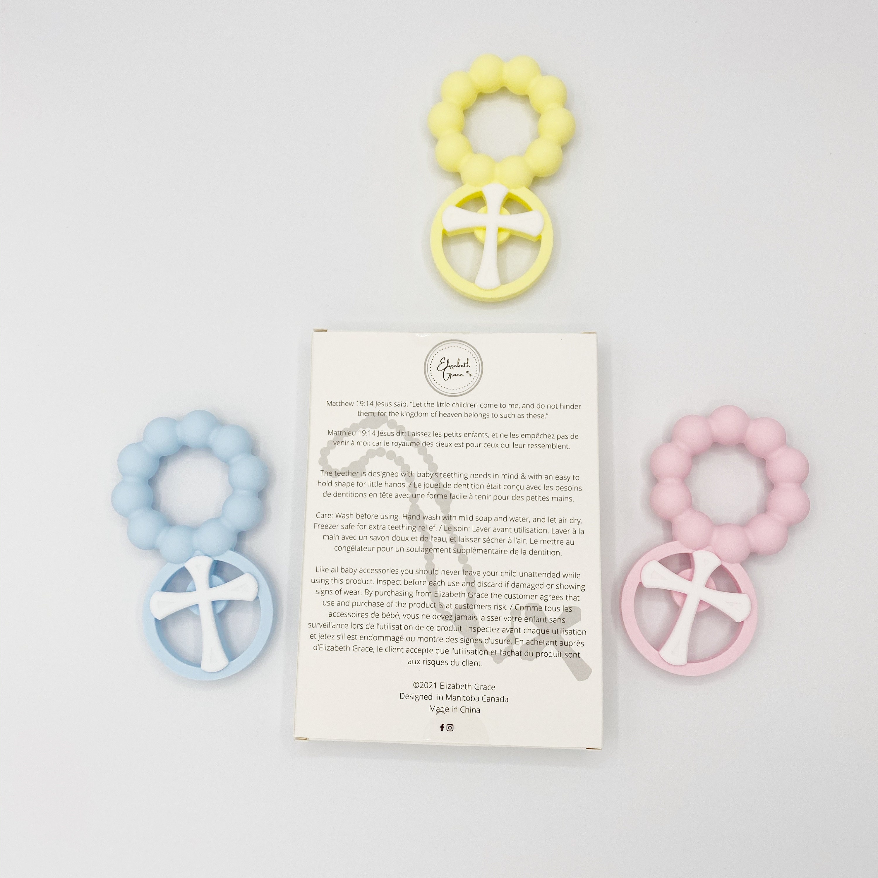Baptism Gift / Teething Rosary / Baby Teether / Teether / - Etsy Denmark
