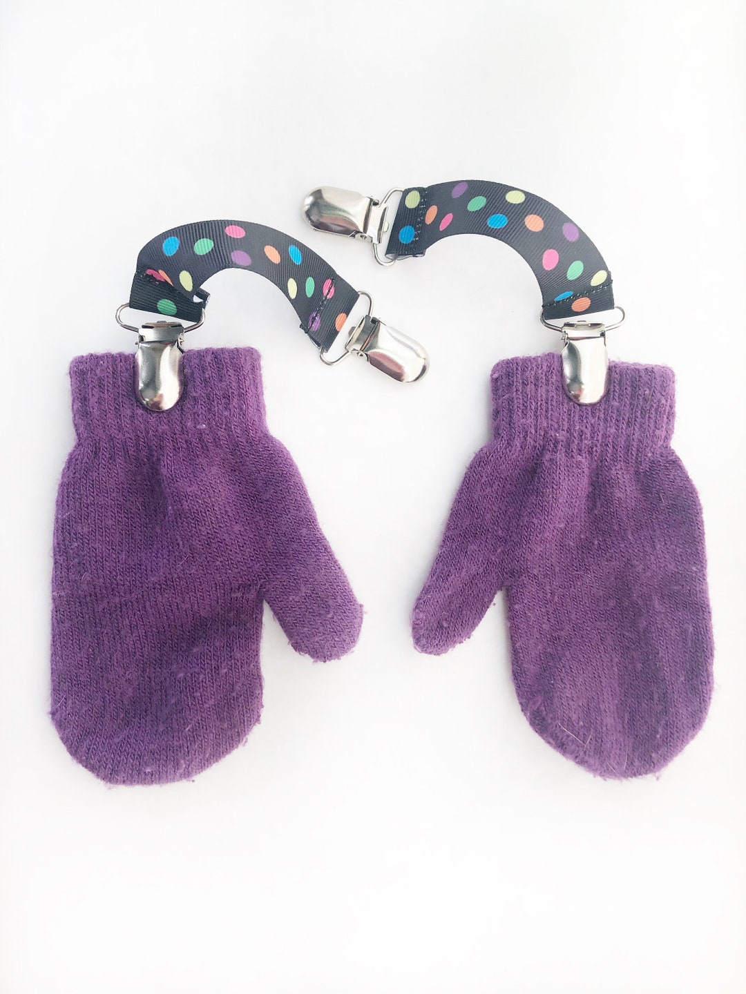 Mitten Clip / Children’s Mitten Clips / Polka Dot Mitten Clips / Winter ...