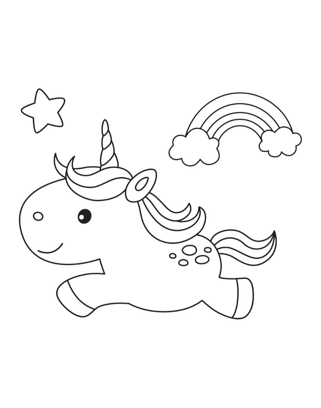 19 Unicorn & Kittycorn Coloring Pages - Etsy