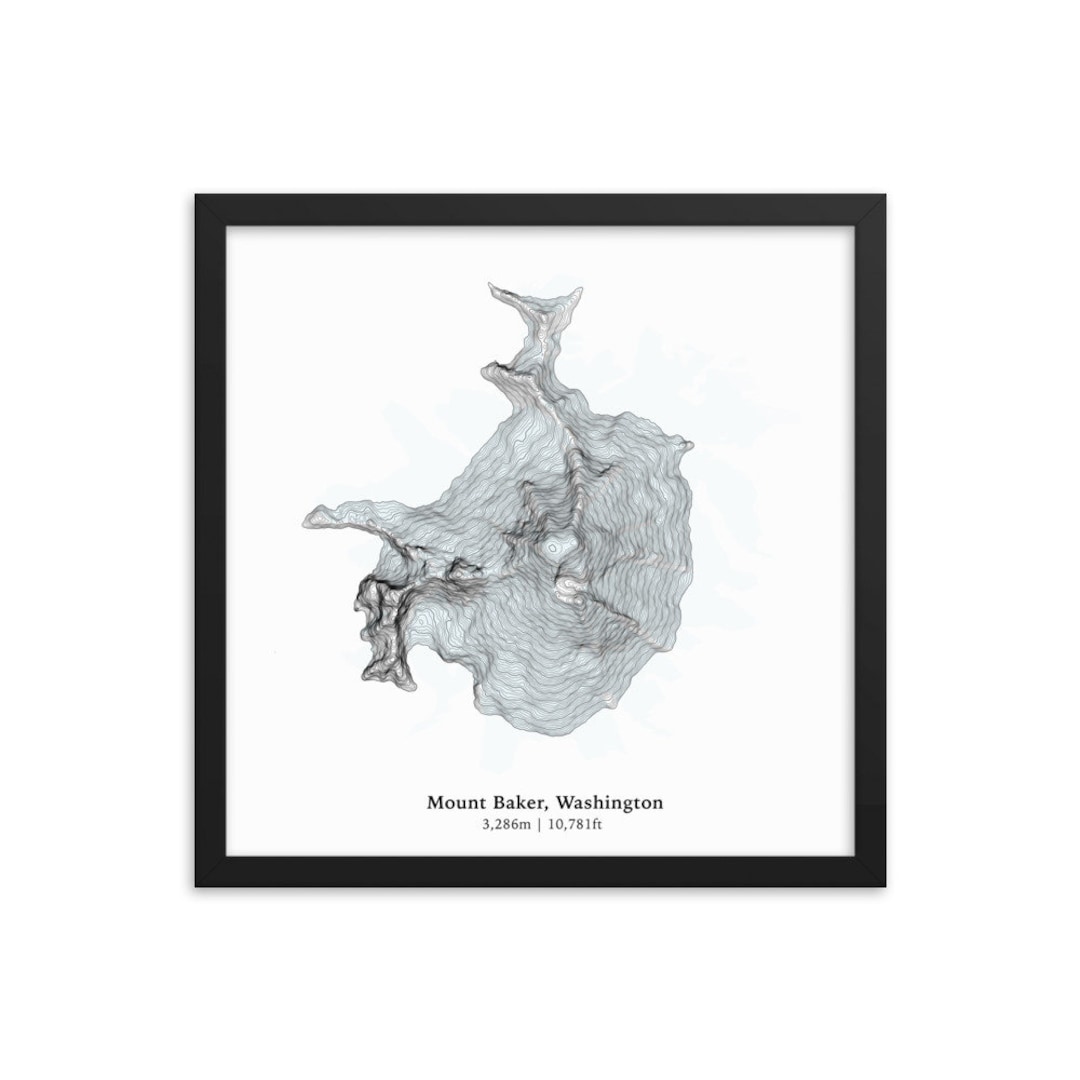 Mount Baker Topographic Map Cascade Ranges of Washington - Etsy