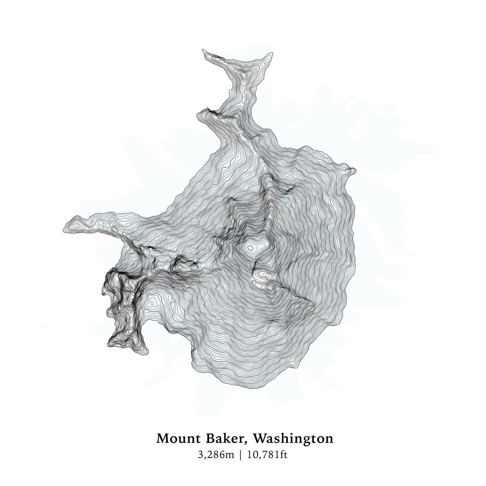Mount Baker Topographic Map Cascade Ranges of Washington - Etsy