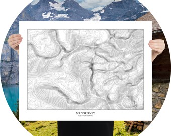 Mt Whitney Map Art | Etsy
