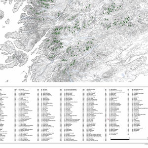 Munro Bagging Tracker Poster - Map of 282 Munro Mountains in Scotland ...
