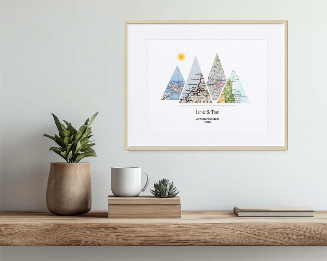 Personalized Mountain Map Poster for Couples and Friends Celebrating an ...