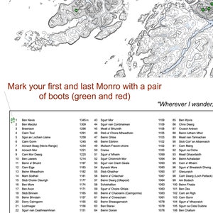 Munro Bagging Tracker Poster - Map of 282 Munro Mountains in Scotland, Scottish Munros ...