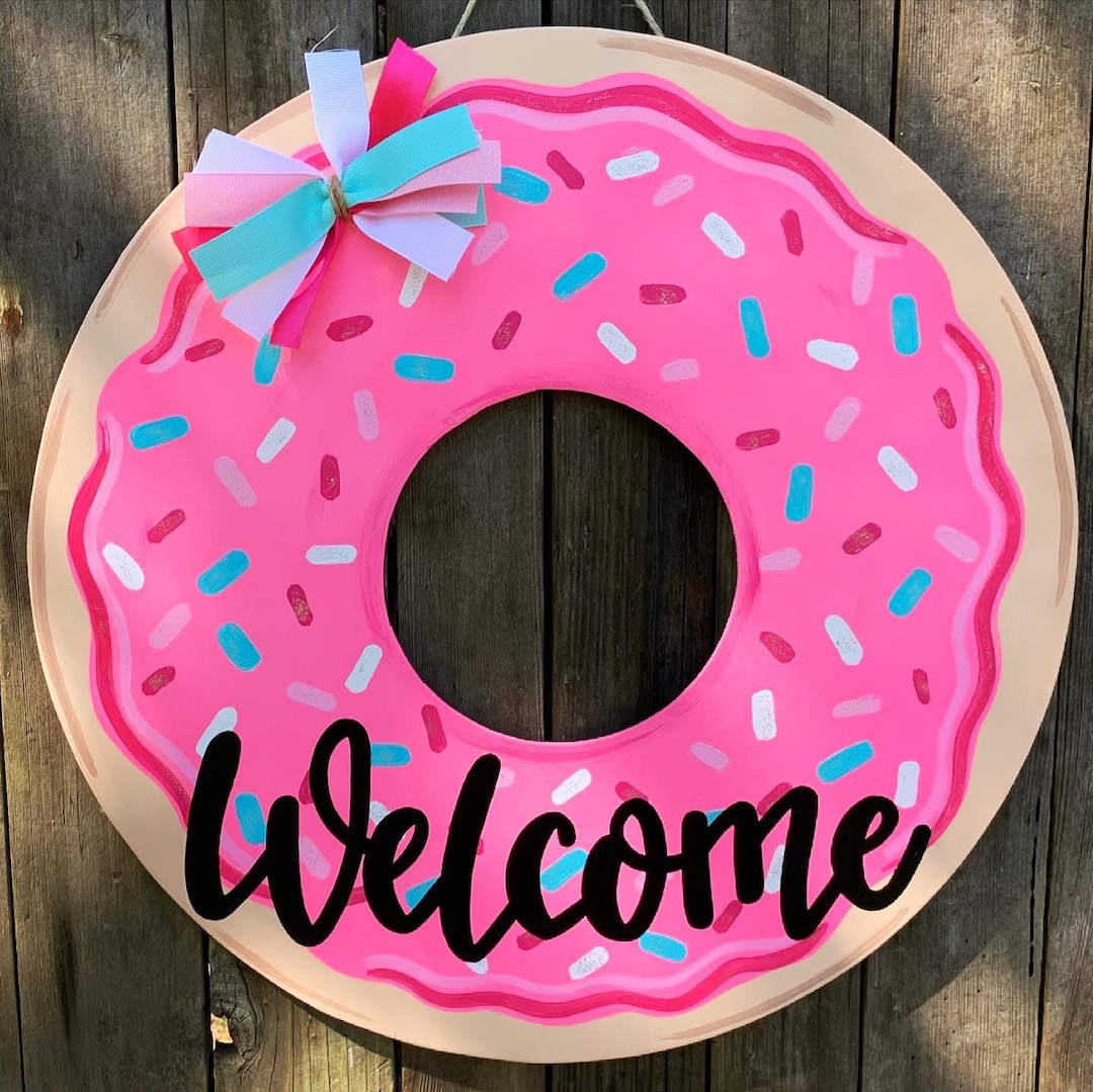 19" Sparkling Donut Welcome Birthday Door Hanger - Etsy