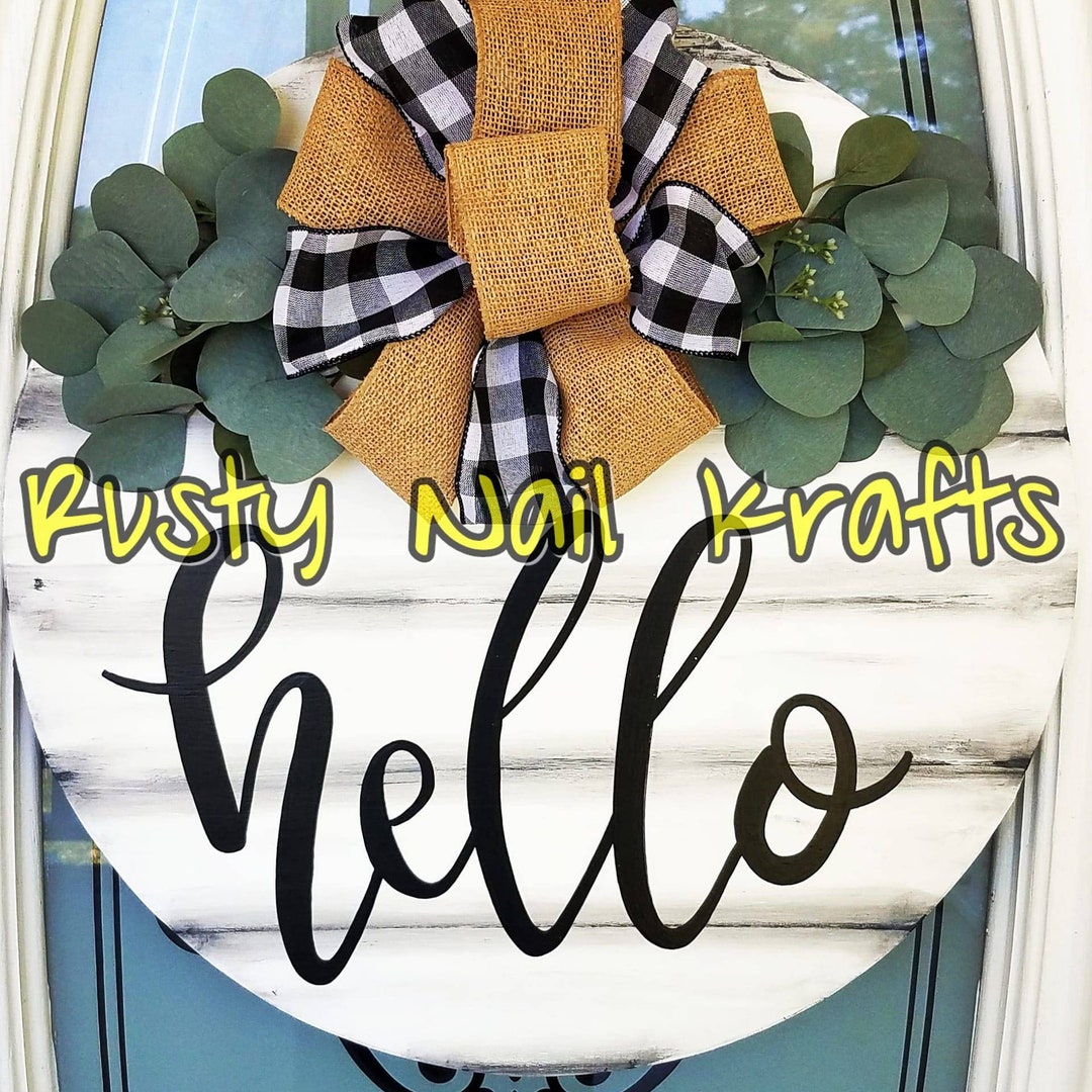 Welcome Sign Door Hanger Farmhouse Rustic Home Decor - Etsy