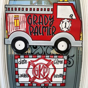 Firefighter Fire Truck Door Hanger Sign - Etsy