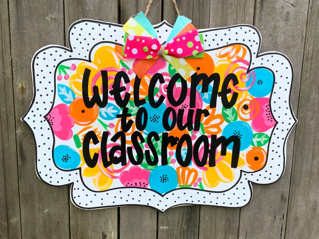 School Teacher Polka Dot Flower Door Hanger Teacher Gift - Etsy