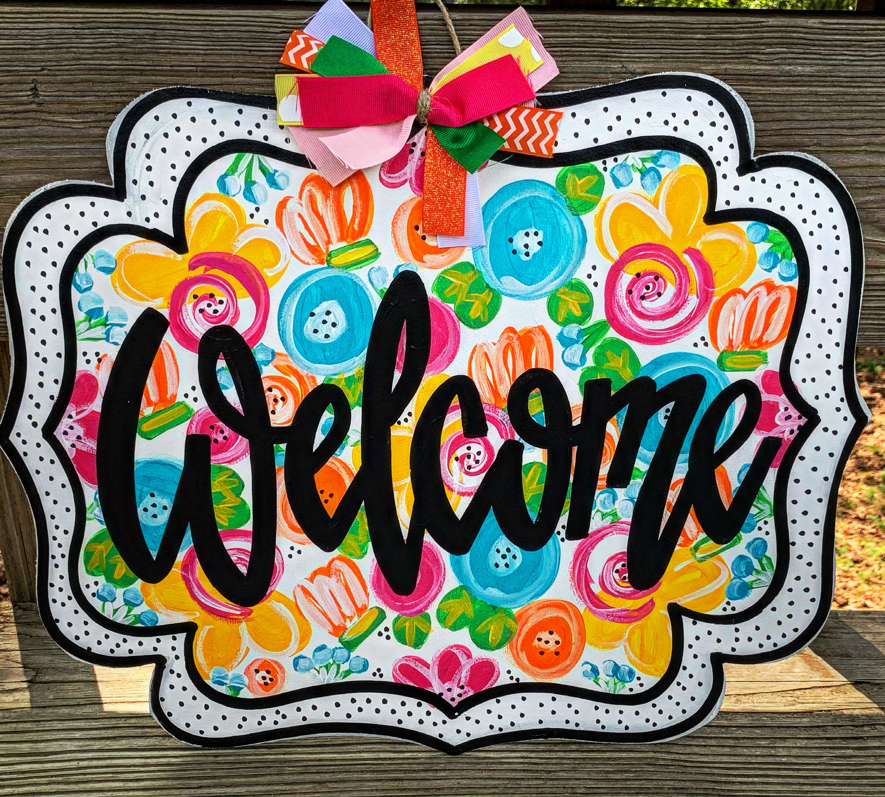School Teacher Polka Dot Flower Door Hanger Teacher Gift - Etsy