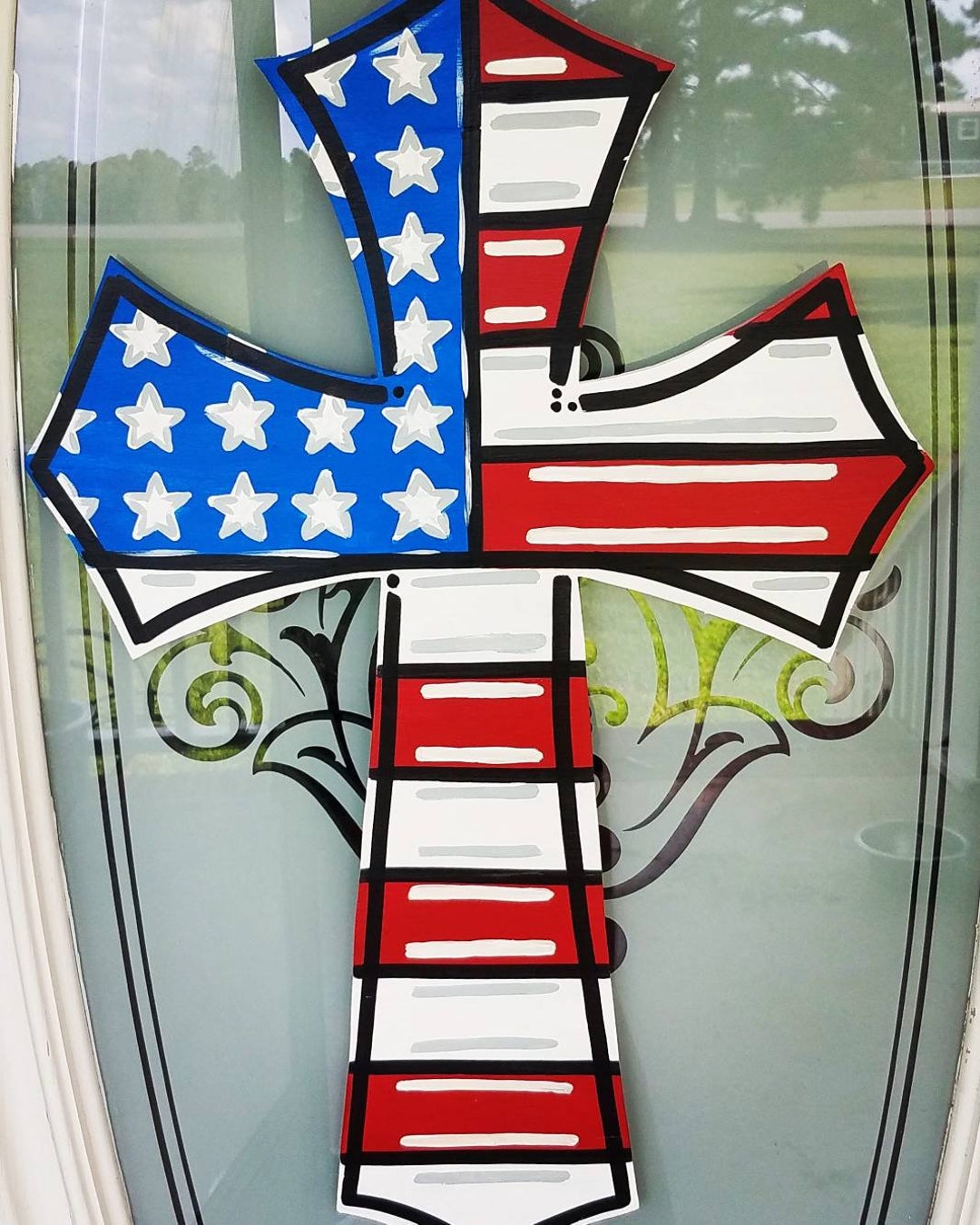 American Flag/ Fourth of July/ Patriotic Flag Door Hanger Home Decor - Etsy