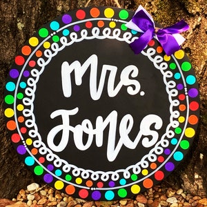 School Teacher Polka Dot Door Hanger Teacher Gift - Etsy