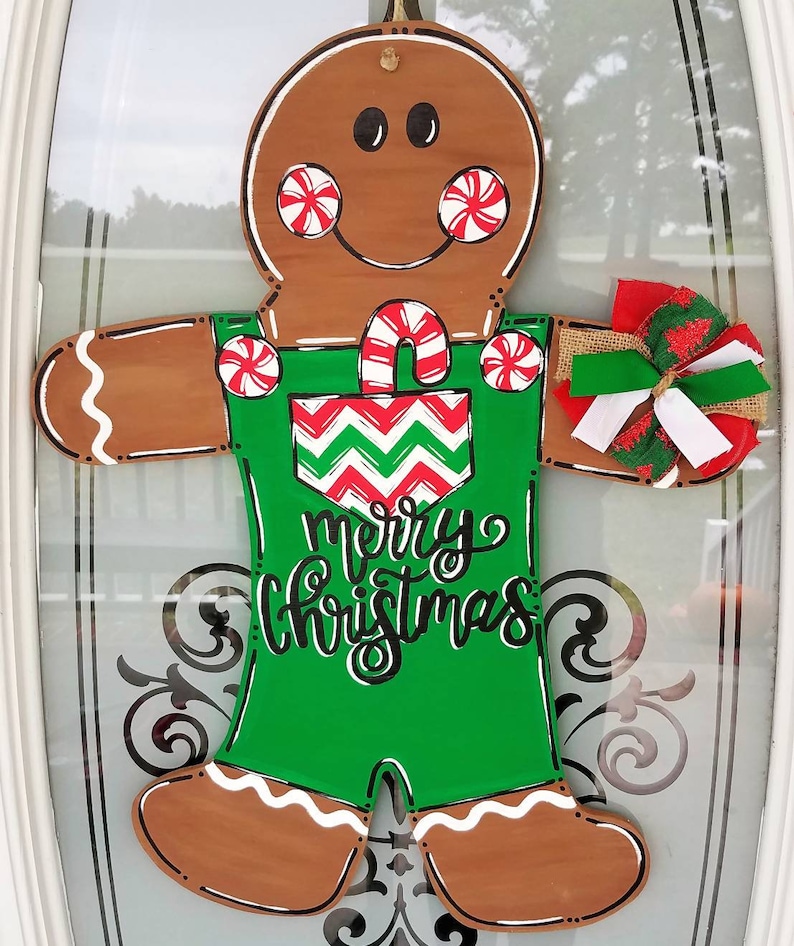 Gingerbread Man Door Hanger. Merry Christmas Door Hanger Holiday Home ...