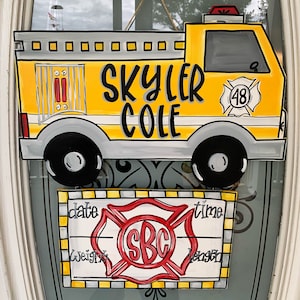 Firefighter Fire Truck Door Hanger Sign - Etsy