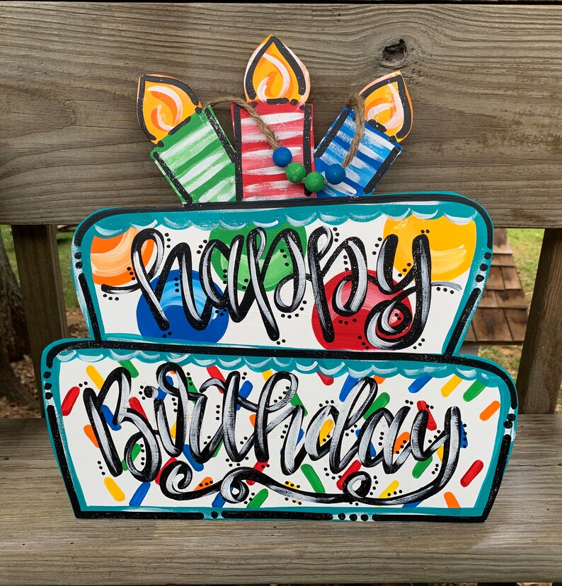 Birthday Cake Door Hanger - Etsy