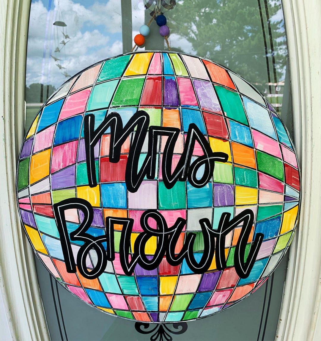 Disco Ball Door Hanger Sign - Etsy