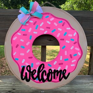19" Sparkling Donut Welcome Birthday Door Hanger - Etsy
