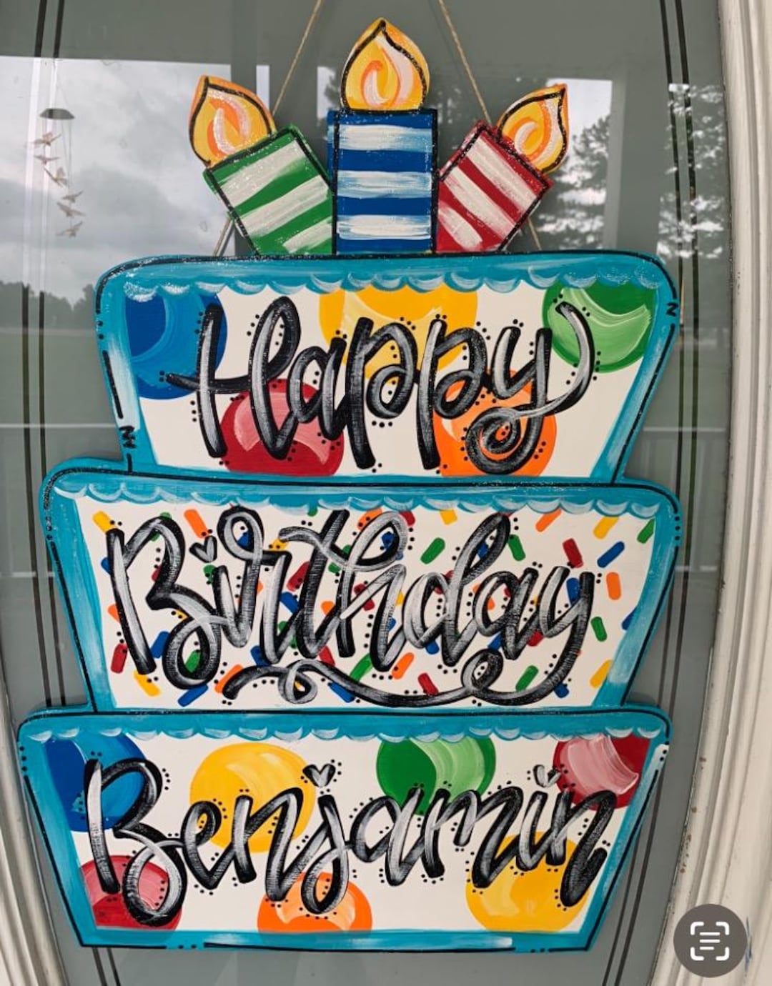 Birthday Cake Door Hanger With Chalkboard Area - Etsy