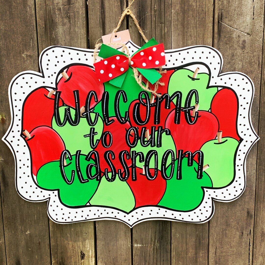 School Teacher Apples Door Hanger Teacher Gift - Etsy