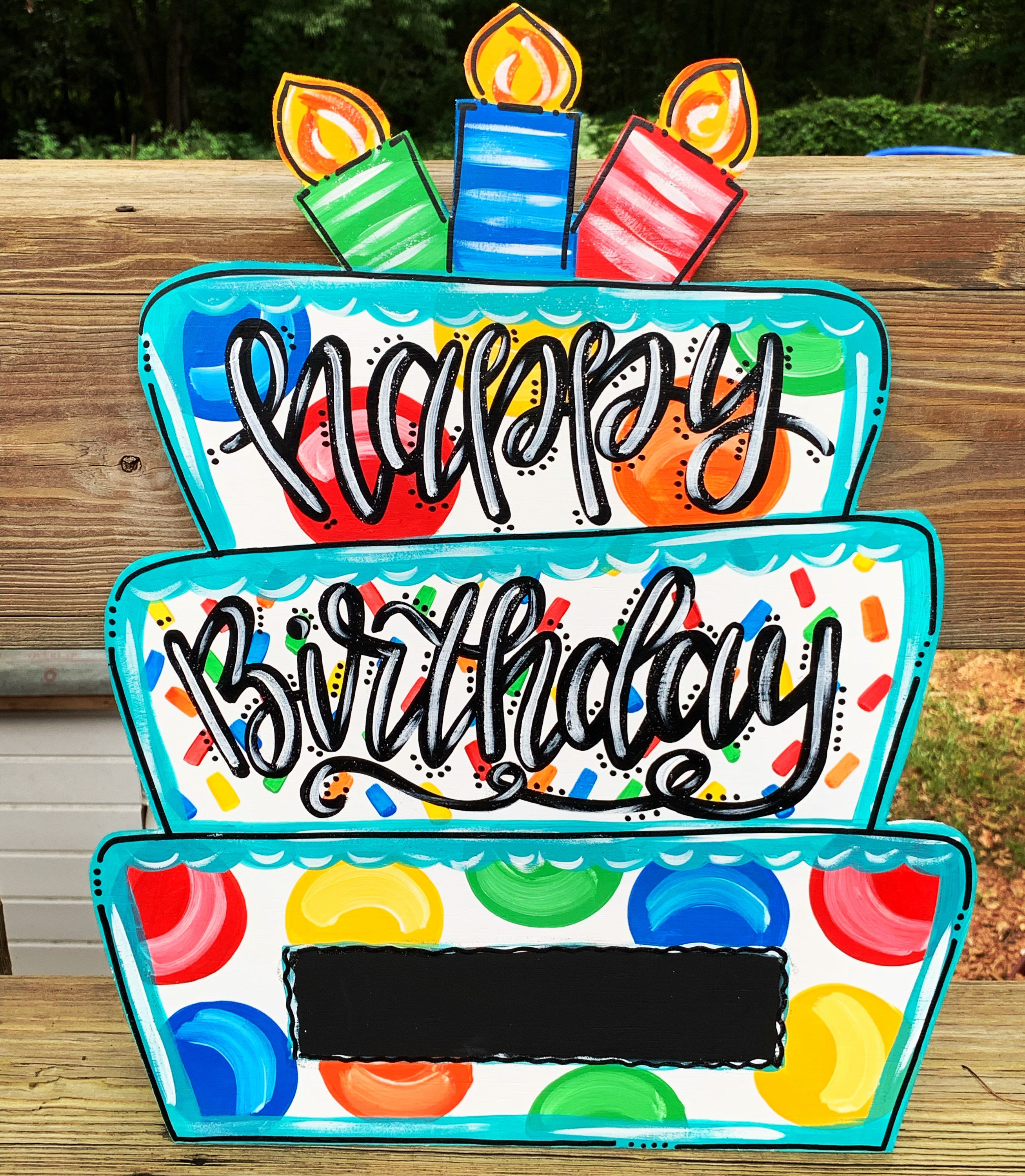 Birthday Cake Door Hanger With Chalkboard Area - Etsy