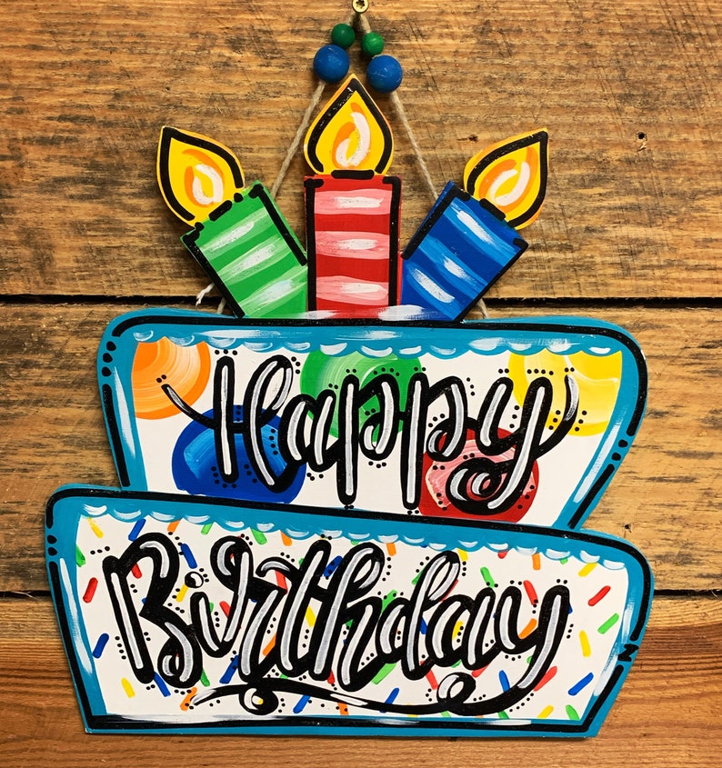 Birthday Cake Door Hanger | Etsy