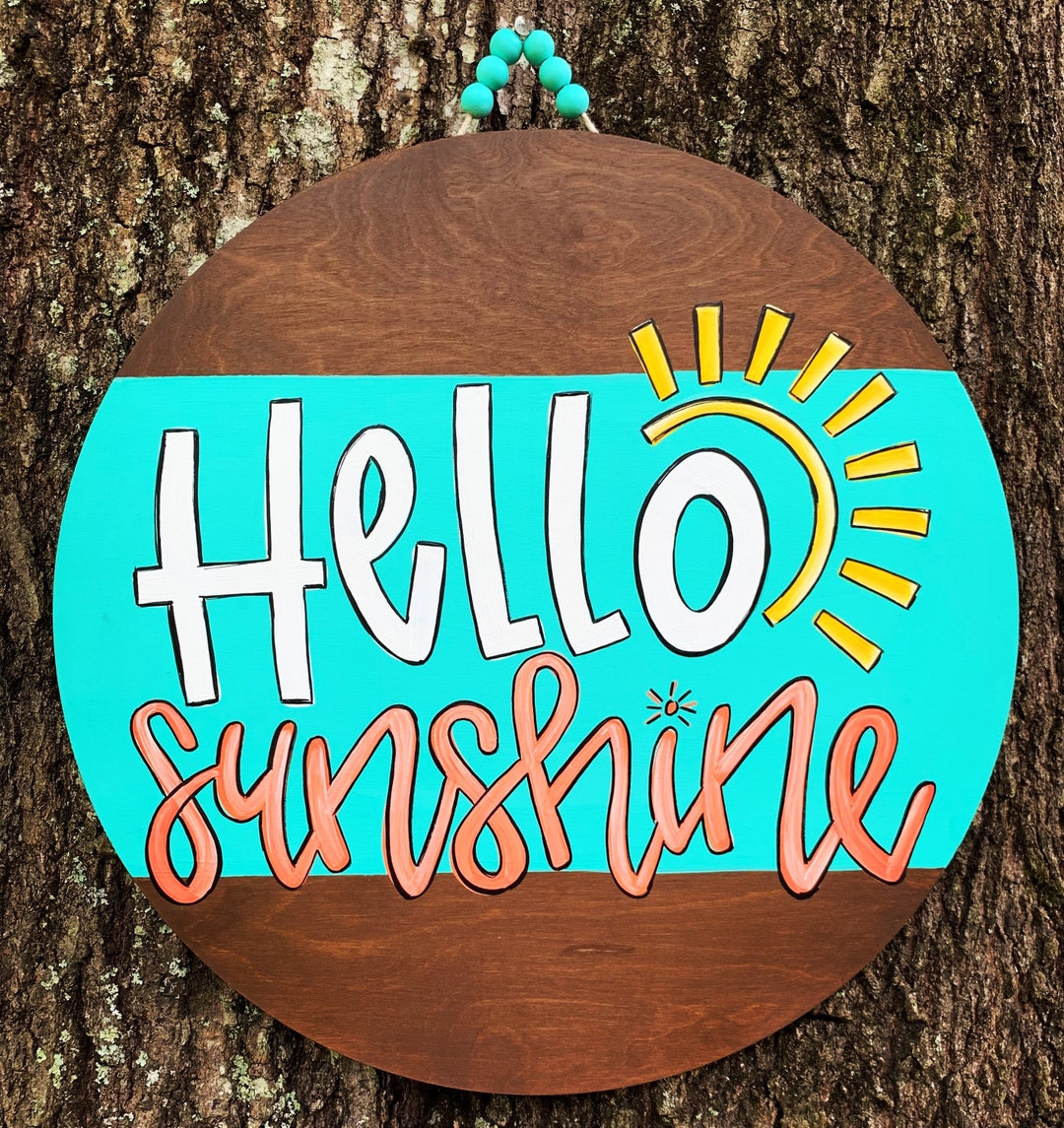 Hello Sunshine Door Hanger Sign - Etsy