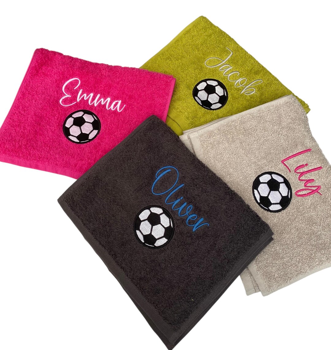 Personalised Embroidered Football Towel: Custom Name Sports Gift - Etsy UK