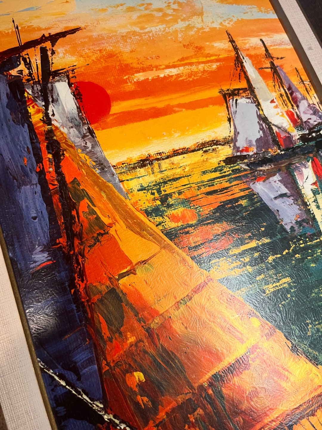 70s Framed Impressionist Art Print - Etsy