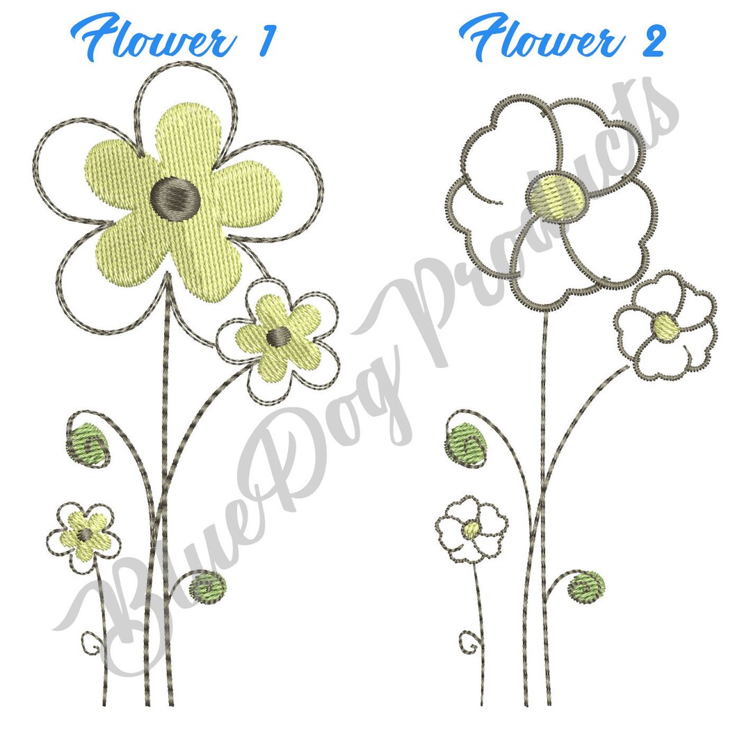 Flowers Digitized Machine Embroidery Design - Etsy