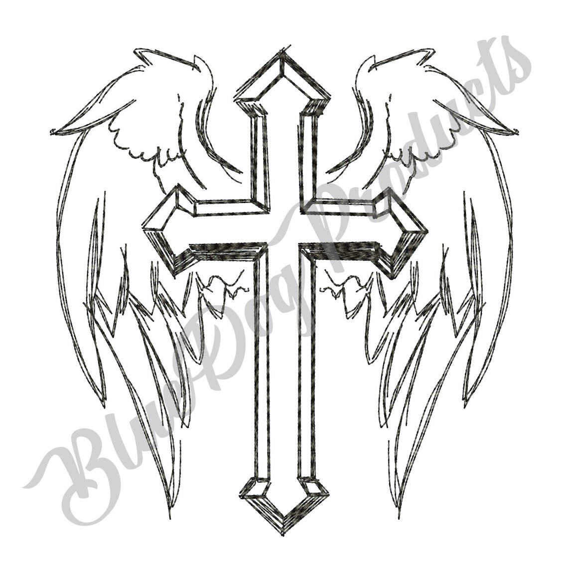 Cross Digitized Machine Embroidery Design - Etsy