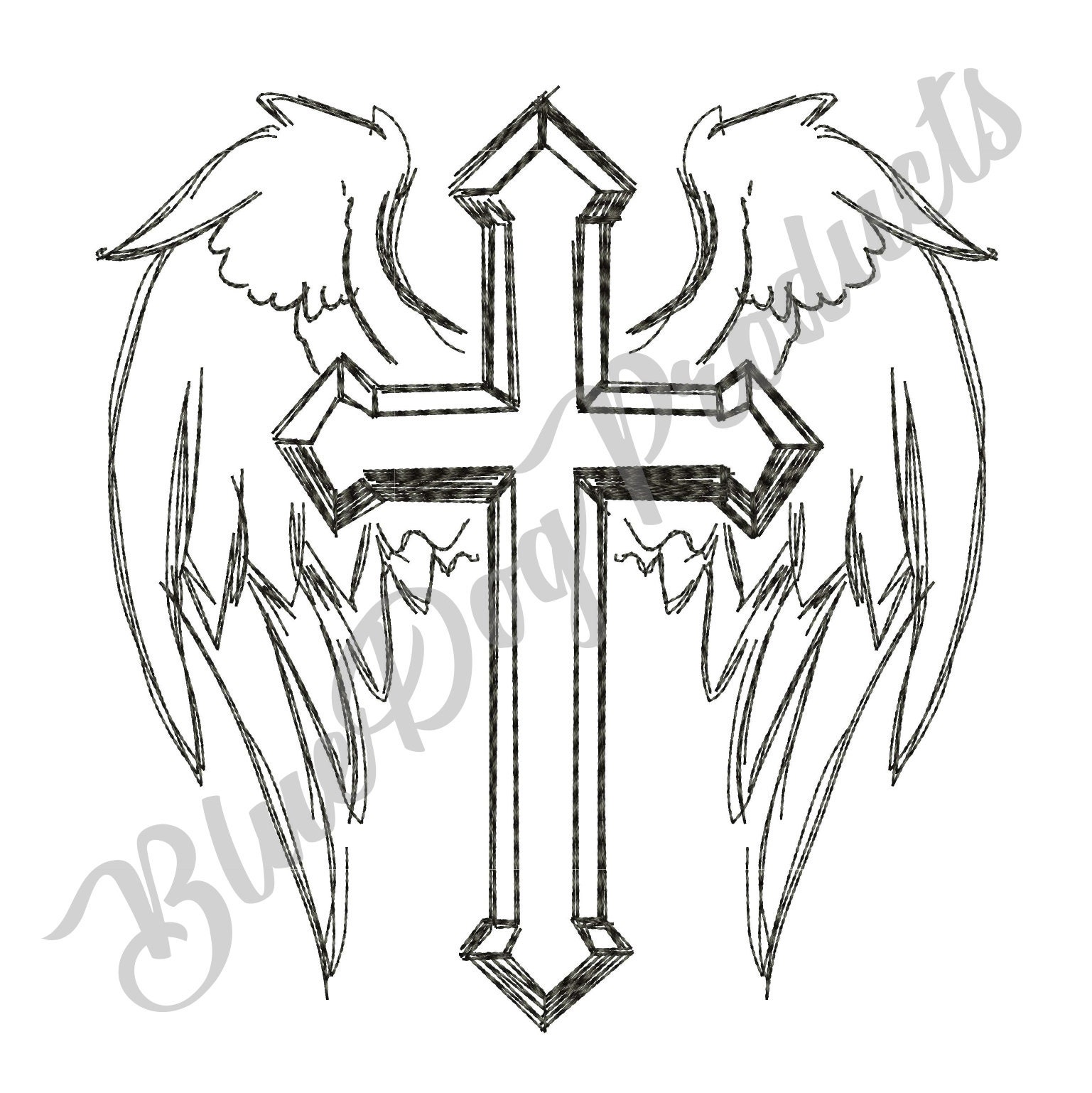 Cross Digitized Machine Embroidery Design - Etsy