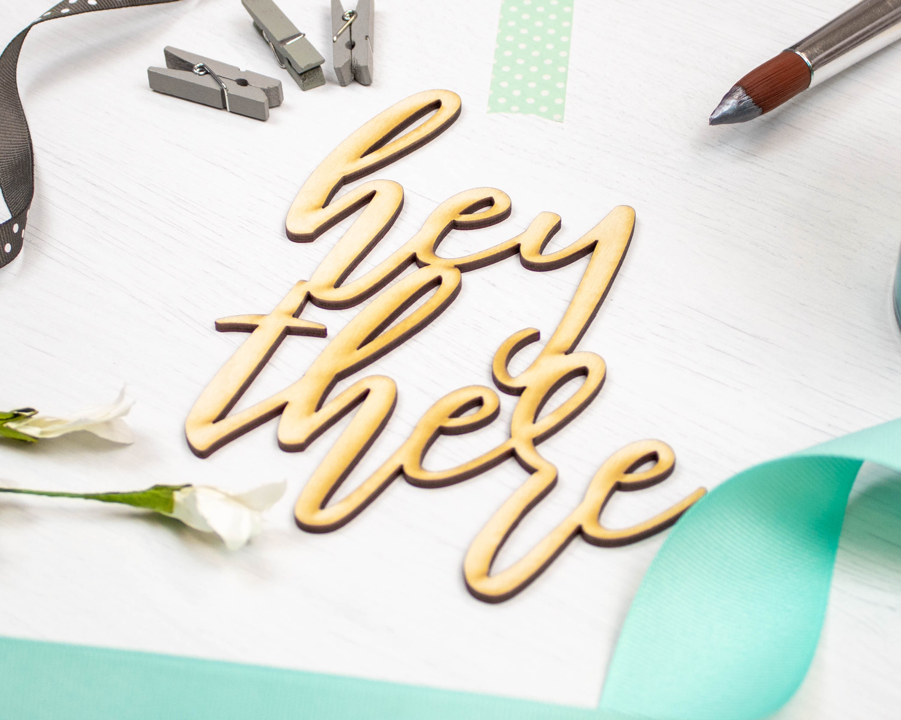 Hey There Script Word Cutout Wreath Signs Craft Supplies - Etsy 日本