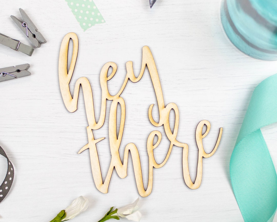 Hey There Script Word Cutout Wreath Signs Craft Supplies - Etsy