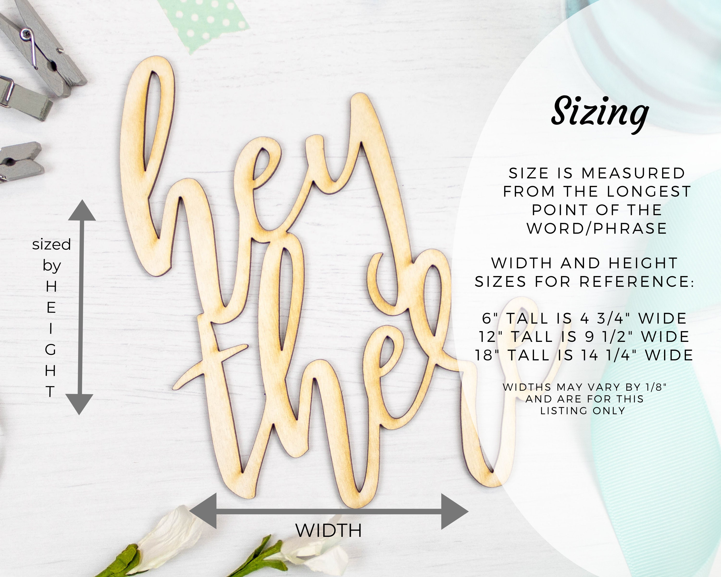 Hey There Script Word Cutout Wreath Signs Craft Supplies - Etsy 日本