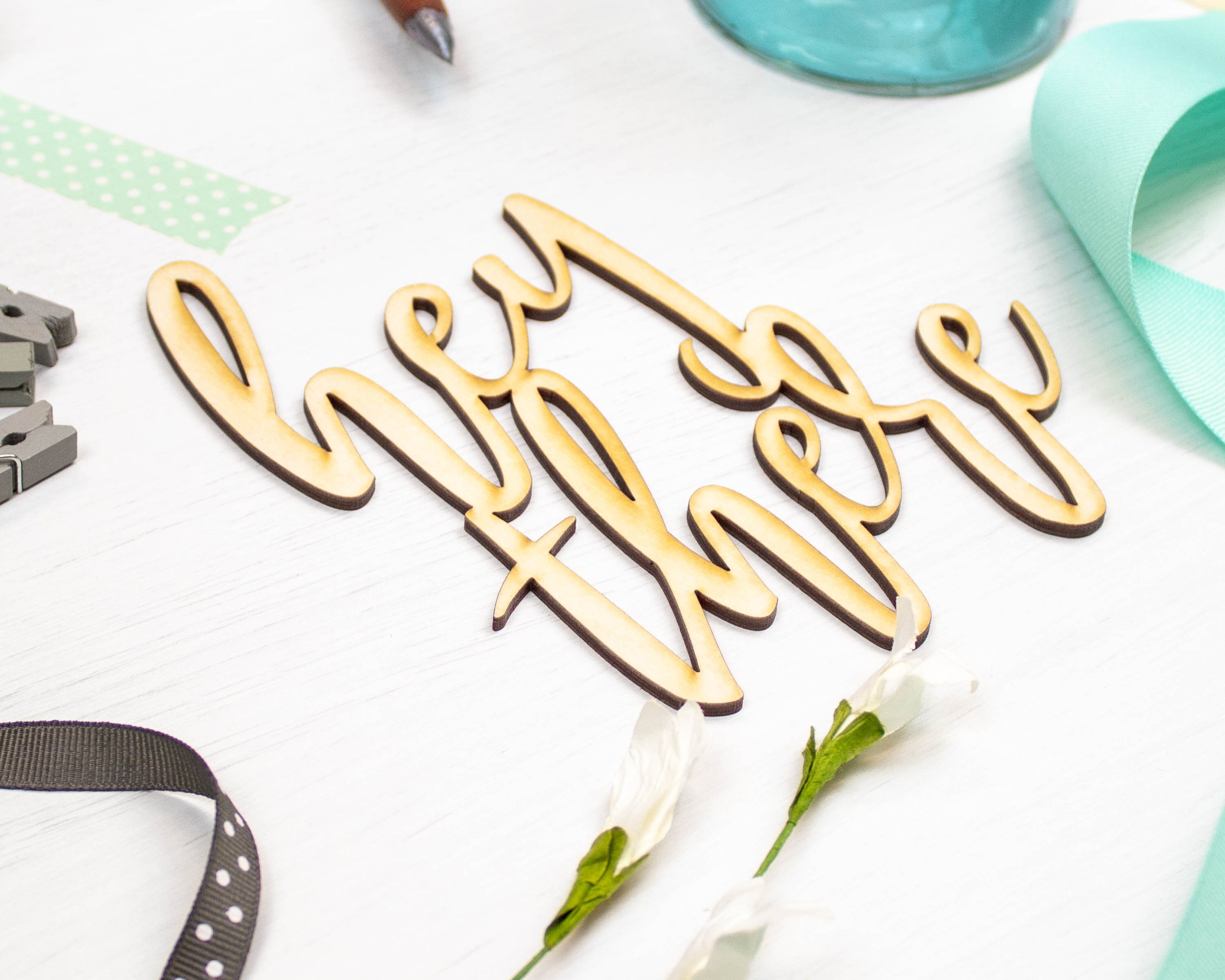 Hey There Script Word Cutout Wreath Signs Craft Supplies - Etsy 日本