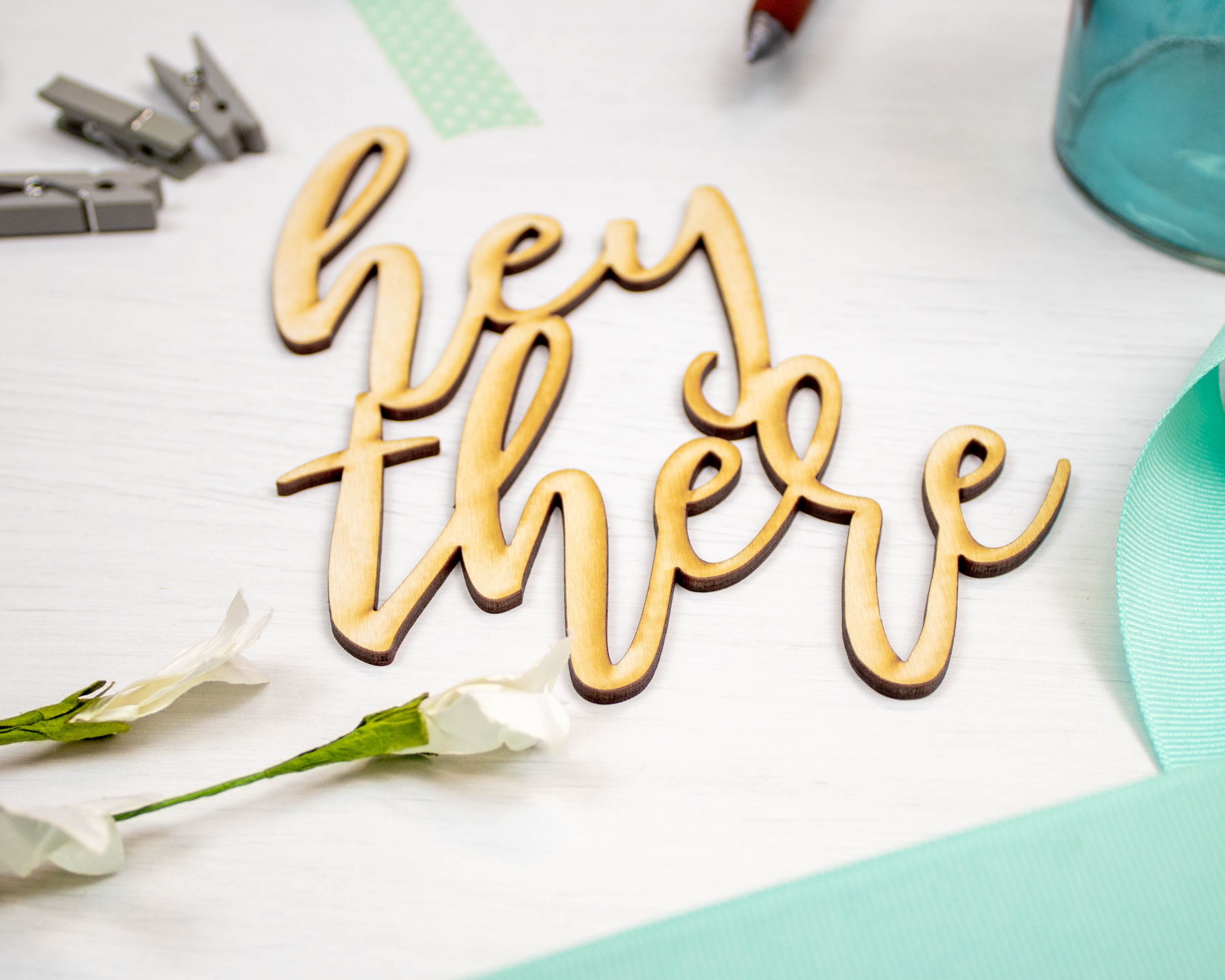 Hey There Script Word Cutout Wreath Signs Craft Supplies - Etsy 日本